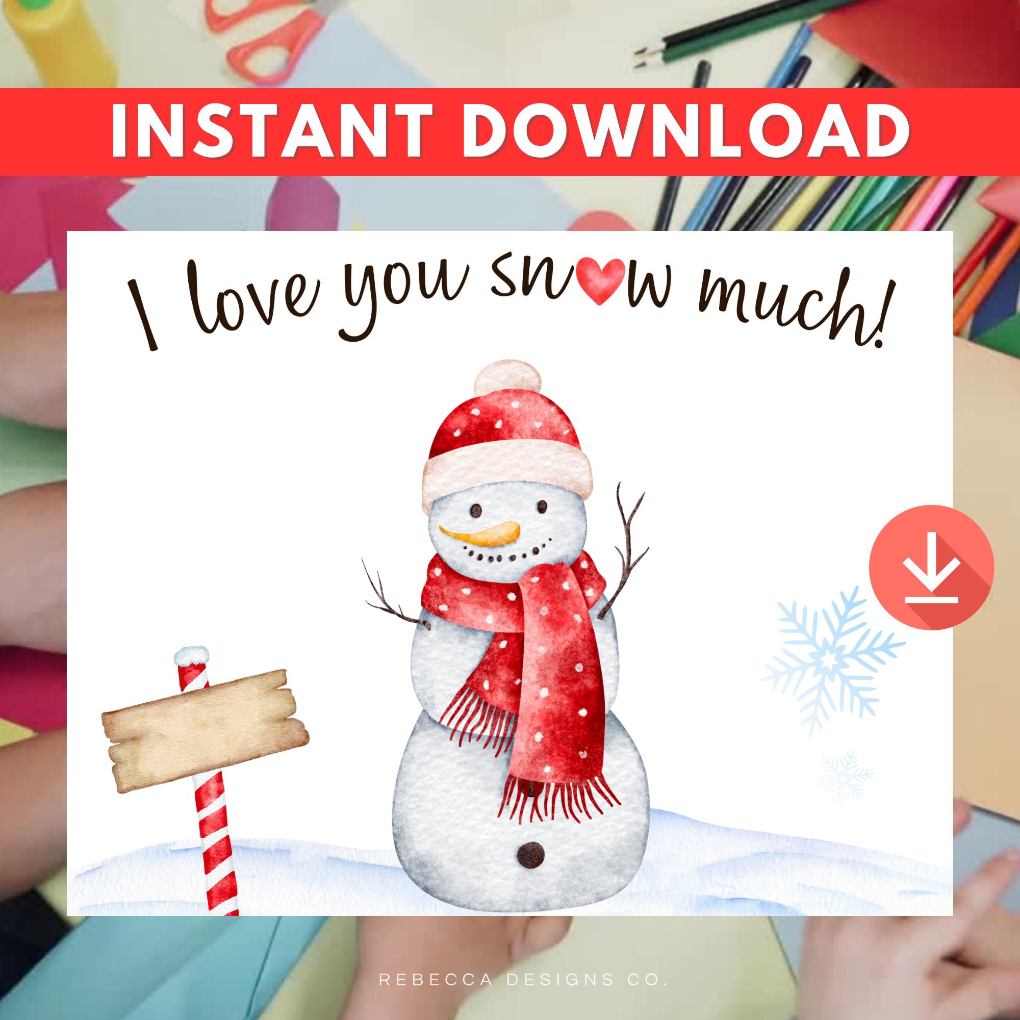 Snowman Handprint Art I Love You Snow Much Christmas Winter Handprint ...