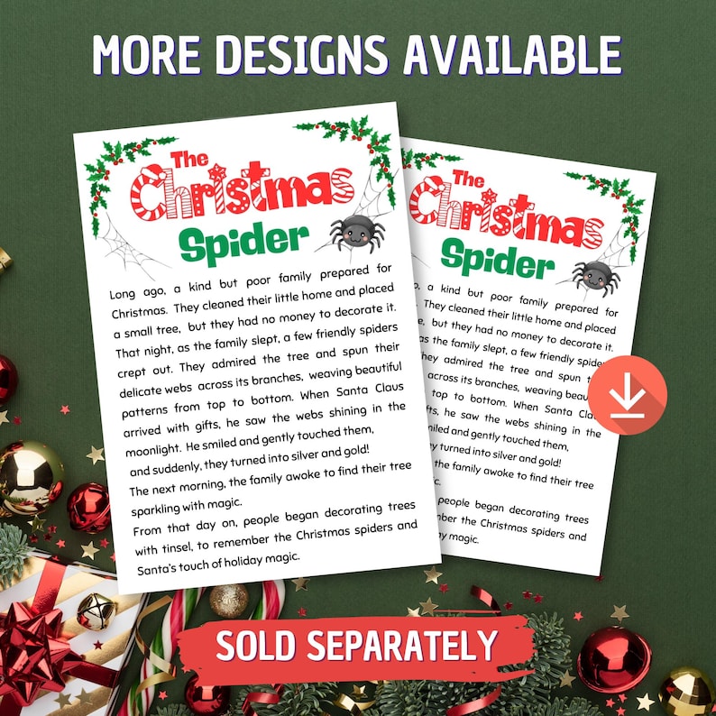 Legend of the Christmas Spider Christmas Spider Tags Printable Cards ...