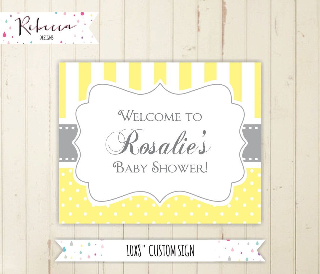 Yellow Welcome Sign Communion Sign Baptism Sign Baby Shower - Etsy