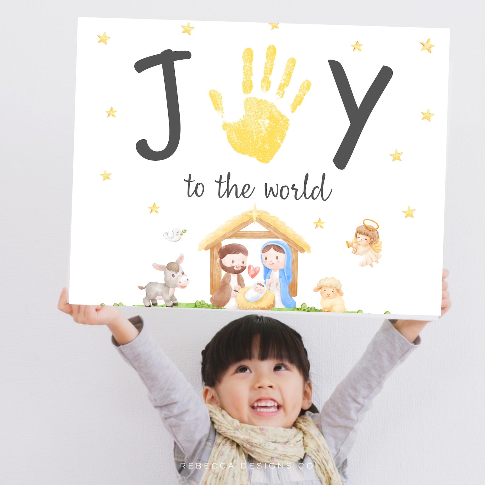 Christmas Nativity Handprint Art Joy to the World Sunday School Craft ...