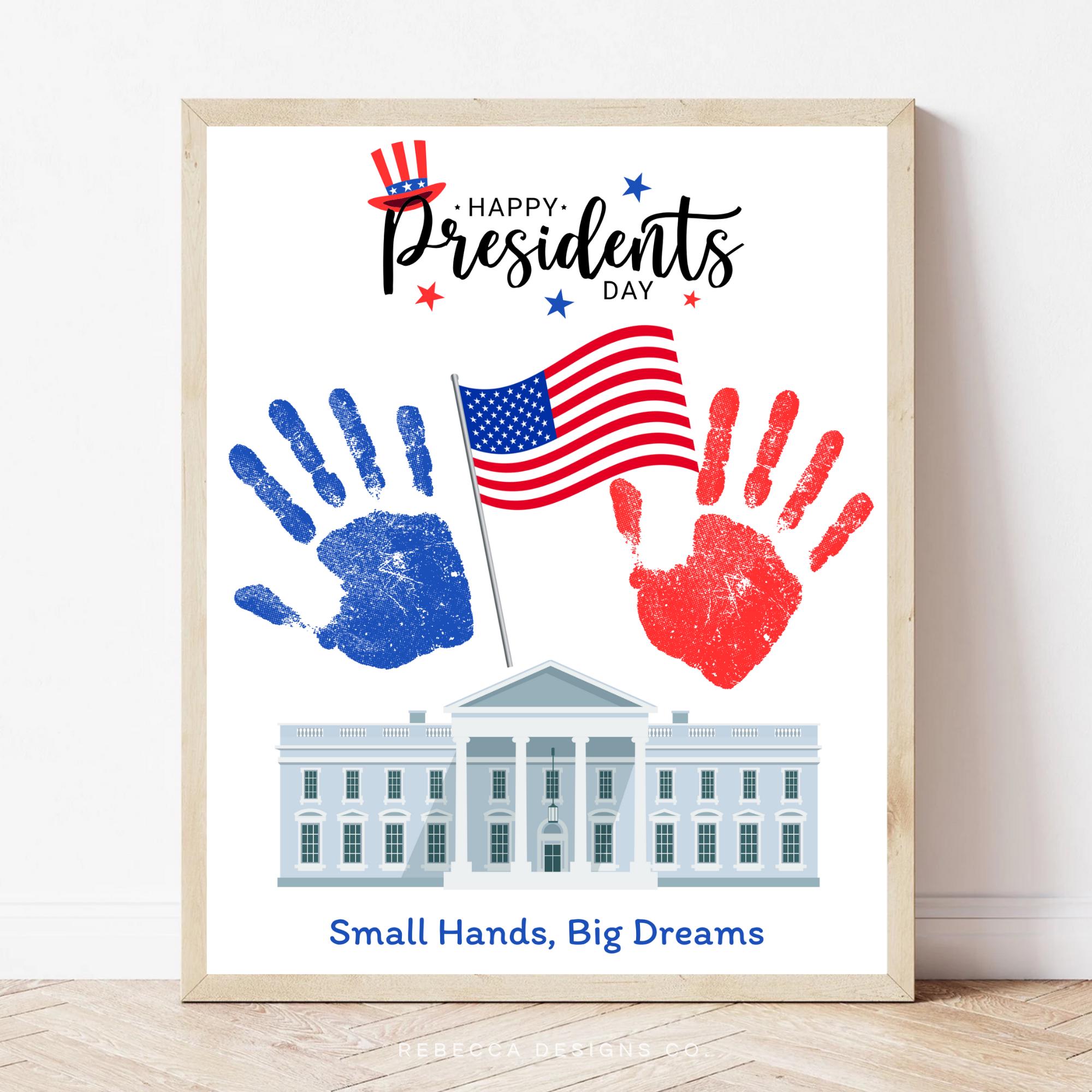 President's Day Handprint Craft Bundle Presidents Day Art Classroom ...