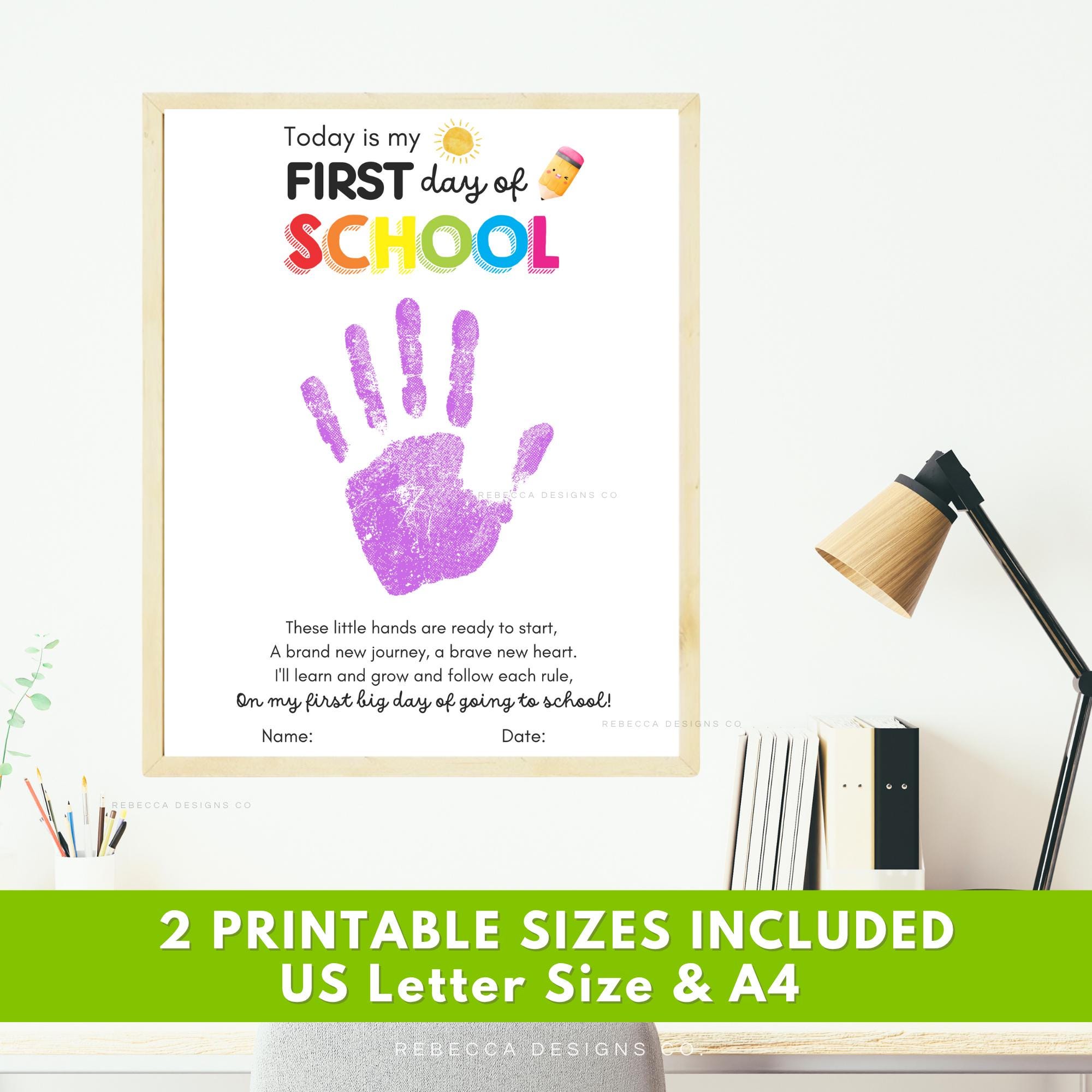 First Day of School Handprint Craft 1st Day School Poem 1st Grade ...