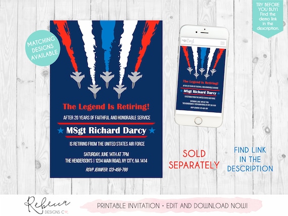 Deployment Party Invitations