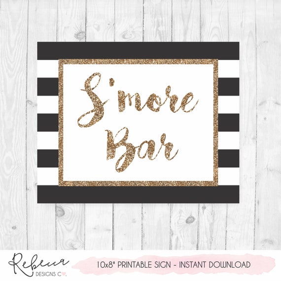 Smore Bar Sign Printable Sign Birthday Smore Station Sign - Etsy