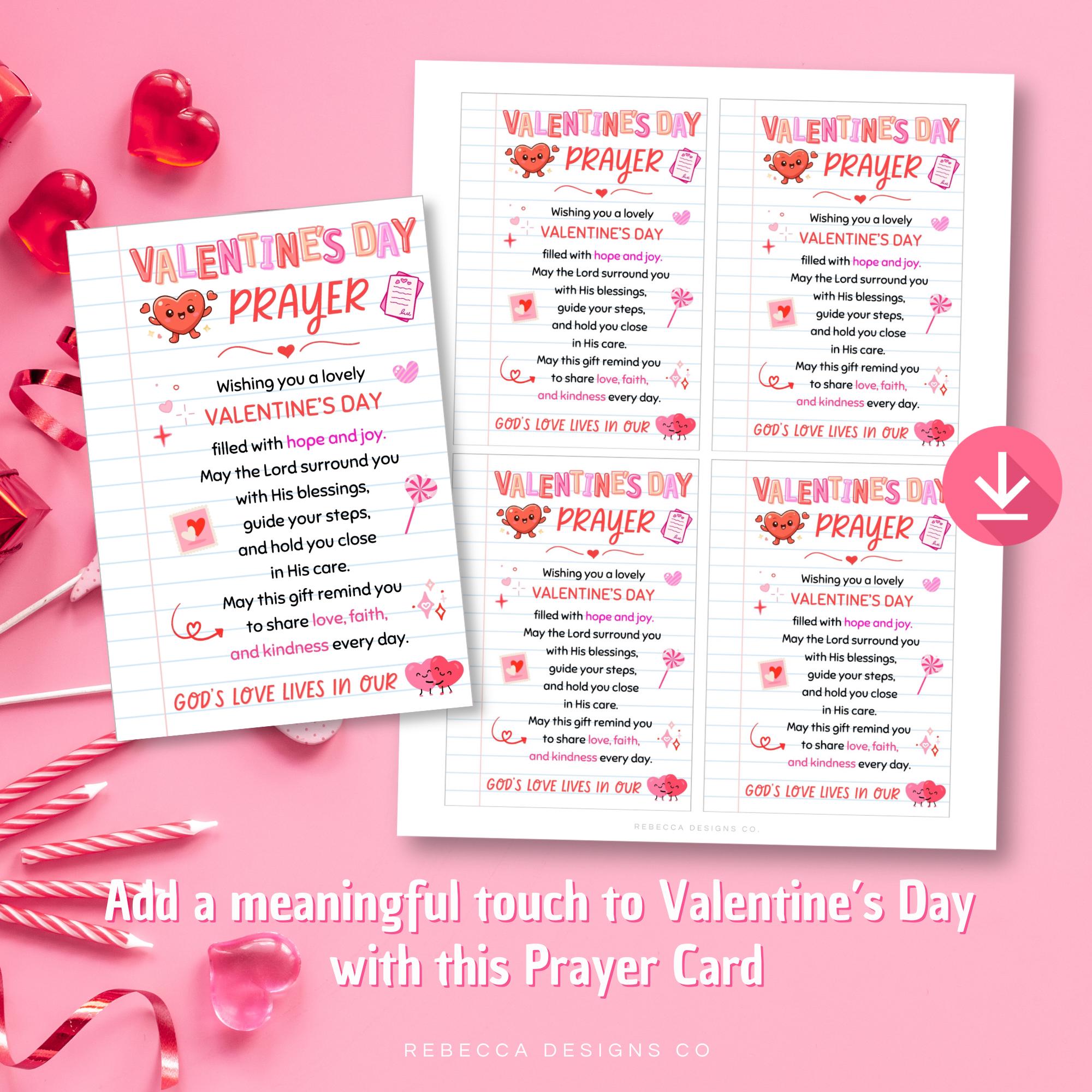 Prayer Cards Valentines Day Christian School Valentine Cards Religious ...