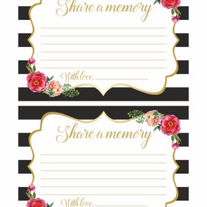 Share a Memory Card Memories of Bride and Groom Printable Card - Etsy