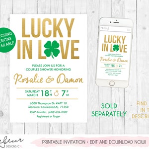 Lucky in Love Cupcake Toppers Printable St Patricks Toppers - Etsy