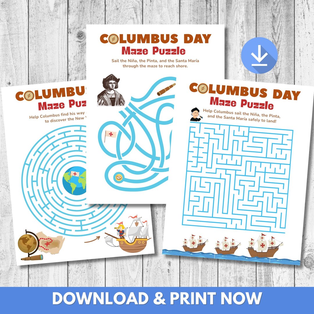 Columbus Day Activity Craft Preschool Columbus Day Game School Activity ...
