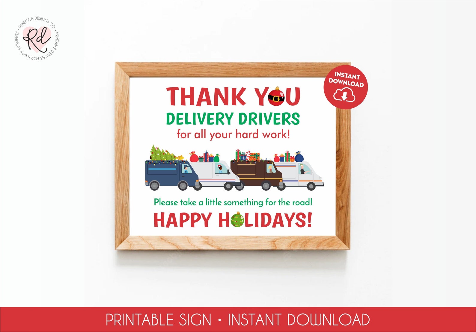 Christmas Delivery Thank You Sign Holidays Delivery Driver - Etsy