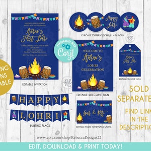 Lohri Stickers Digital Gold Lohri Favor Tags Printable Lohri Tags ...