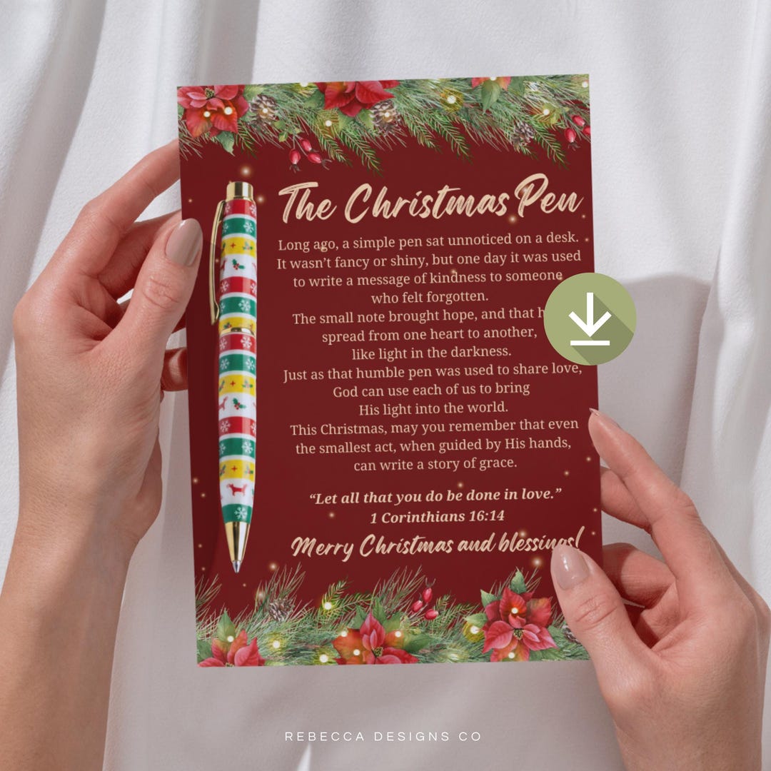 Christmas Pen Story Christian Story Christmas Pen Gift Tags Christian ...