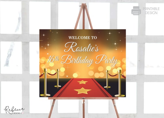Hollywood Birthday Sign Hollywood Lights Concessions Sign Movie Party