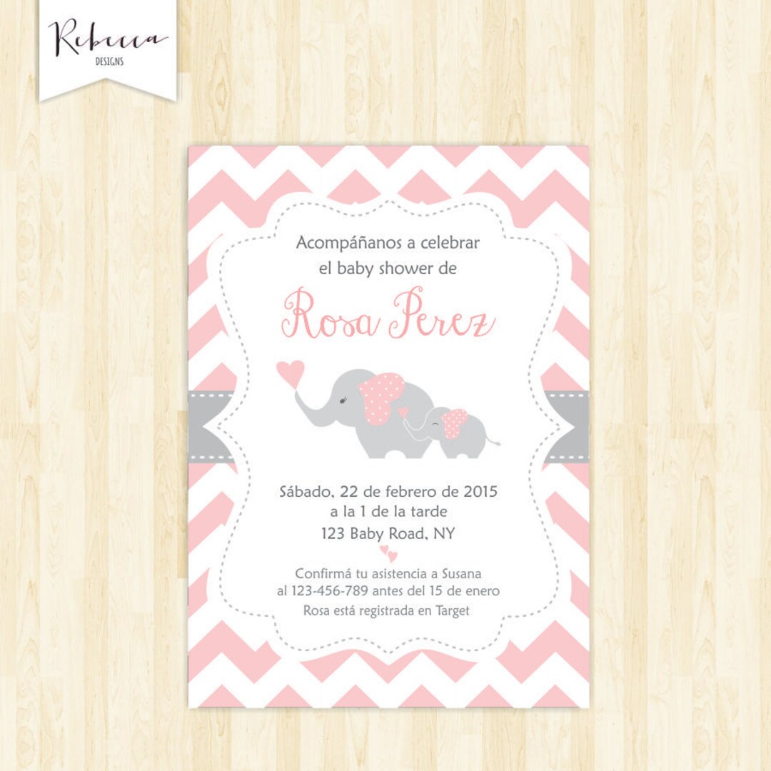 Invitacion Baby Shower Espanol Girl Baby Shower in Spanish - Etsy