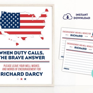 Military Party Sign and Cards Printable Template Deployment Party ...
