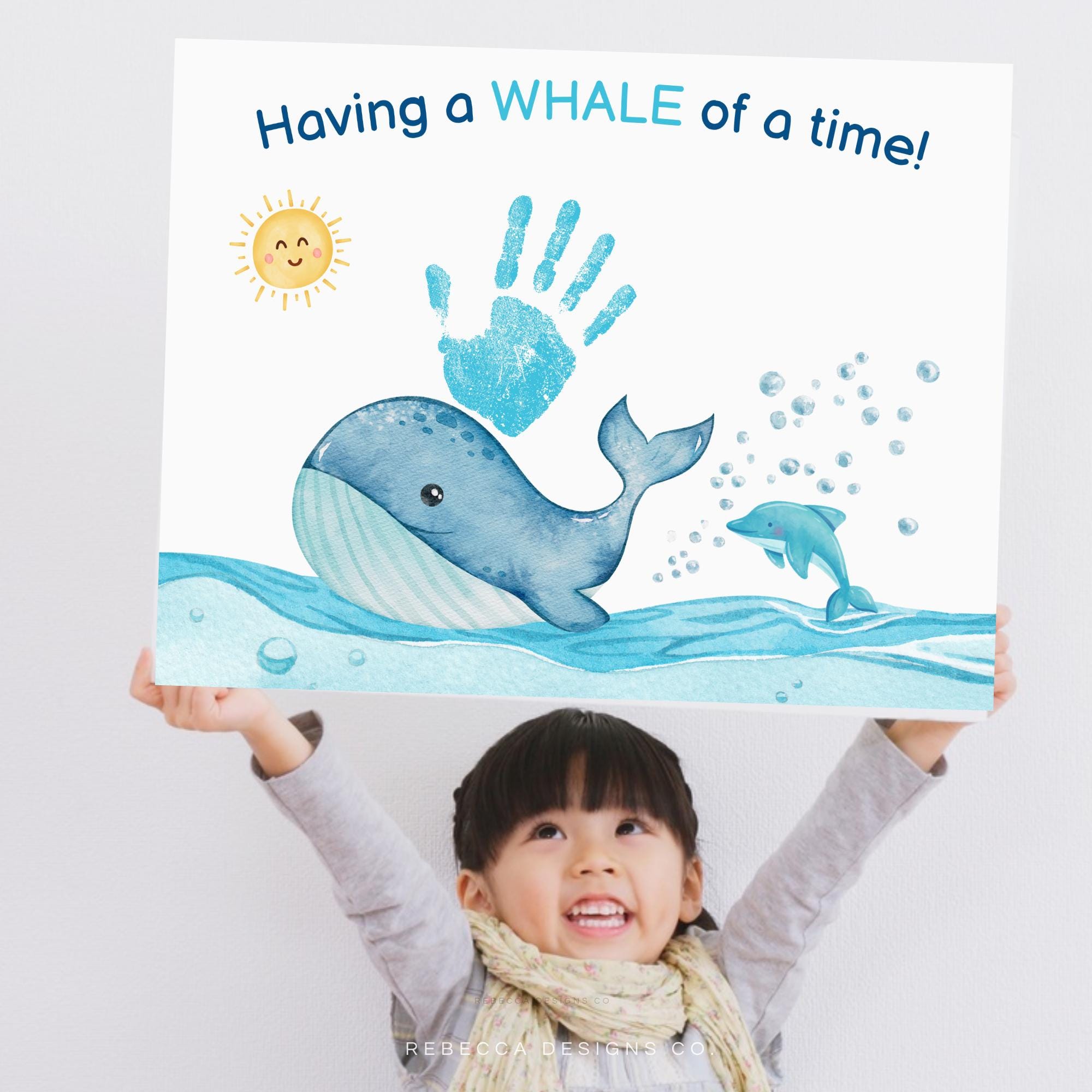 Whale Handprint Summer Craft Printable Summer Handprint Art Daycare ...