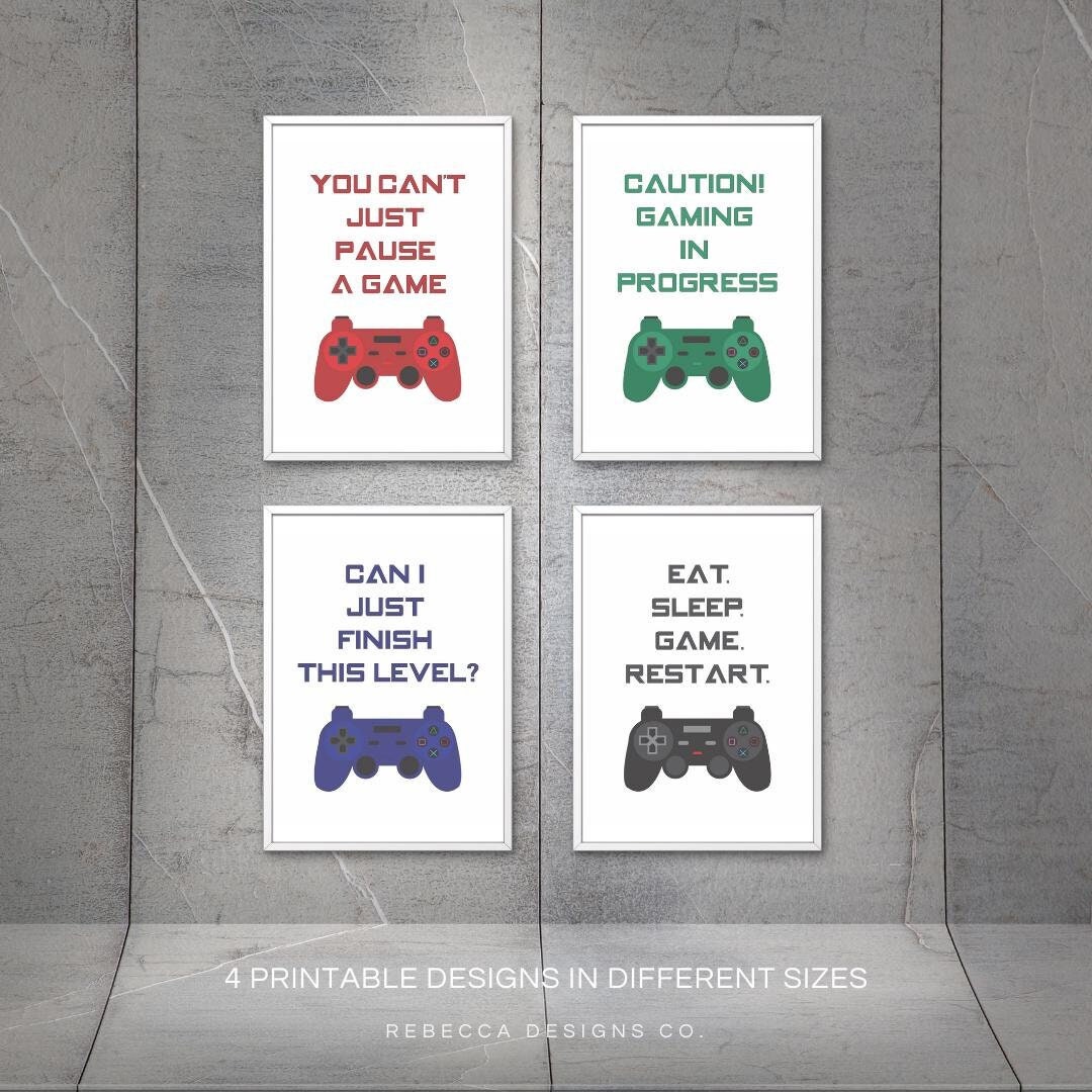 Video Game Room Decor Printable Gamer Posters Videogame Prints Gamer ...