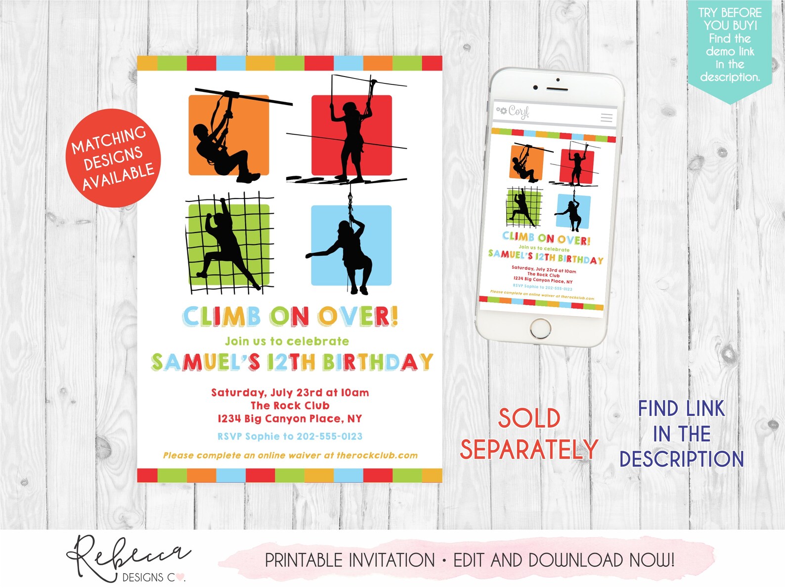Ropes Course Invitation Obstacle Course Birthday Boy Zipline - Etsy