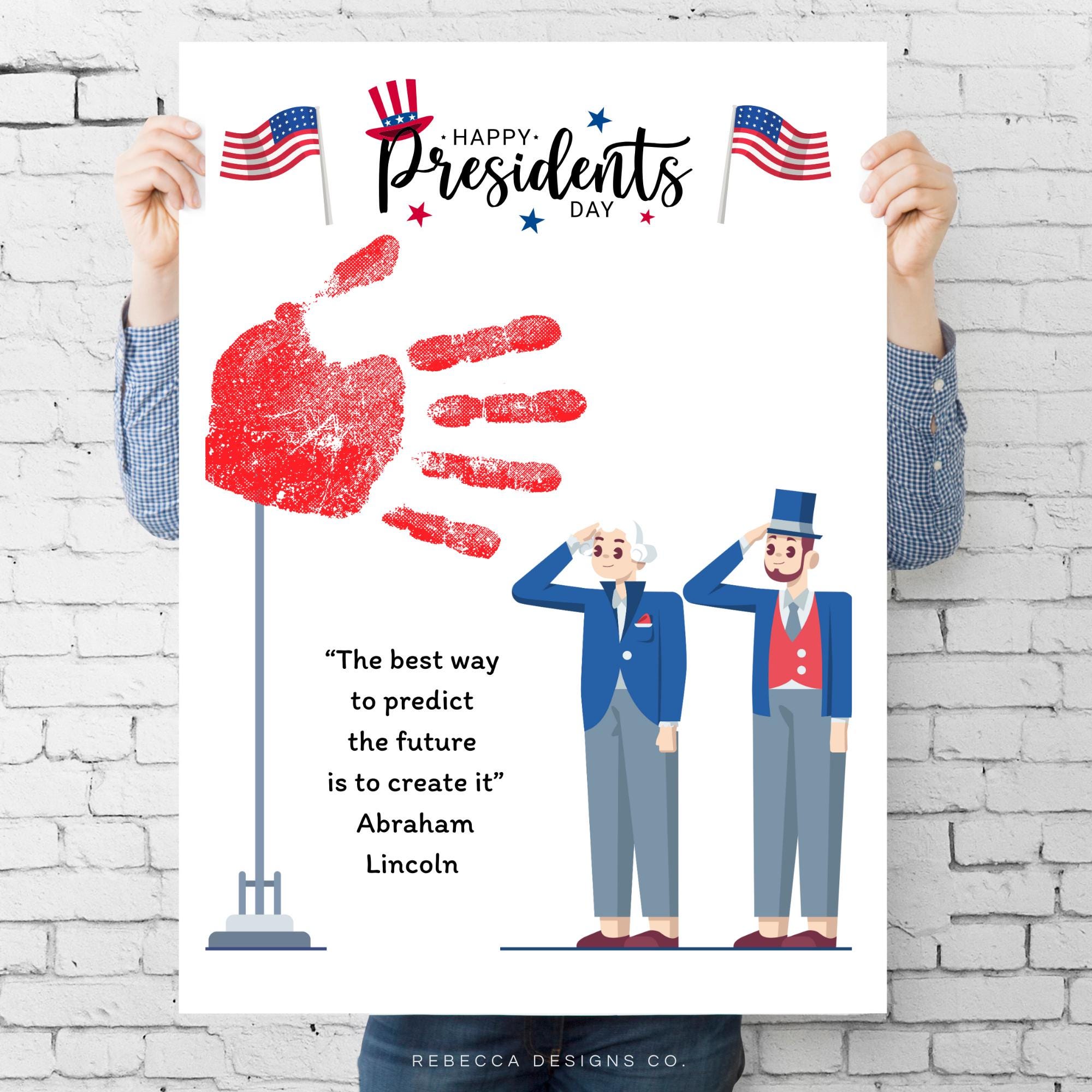 Presidents Day Handprint Craft Flag Presidents Day Activity for Kids ...