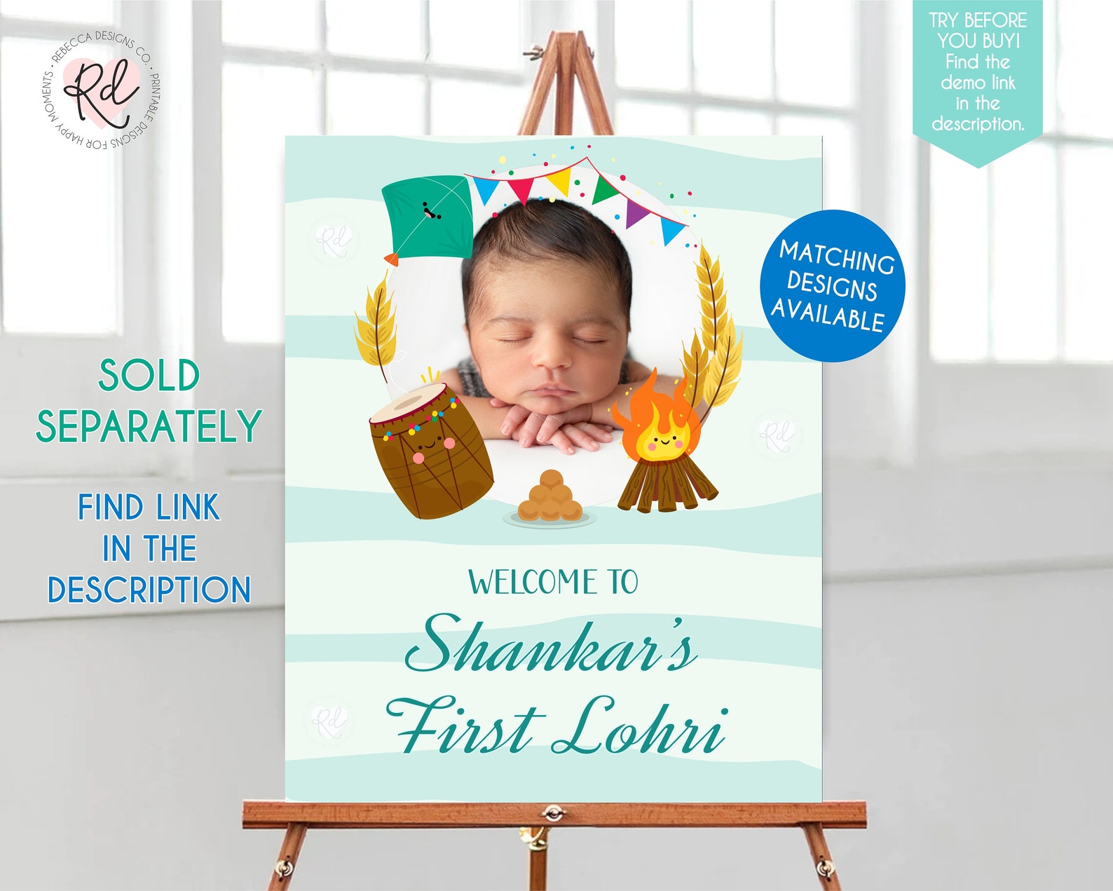 Lohri Stickers Digital Gold Lohri Favor Tags Printable Lohri Tags ...