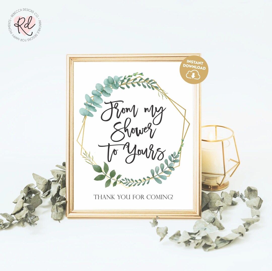 From My Shower to Yours Sign Printable Bath Bomb Favors Sign Bridal ...