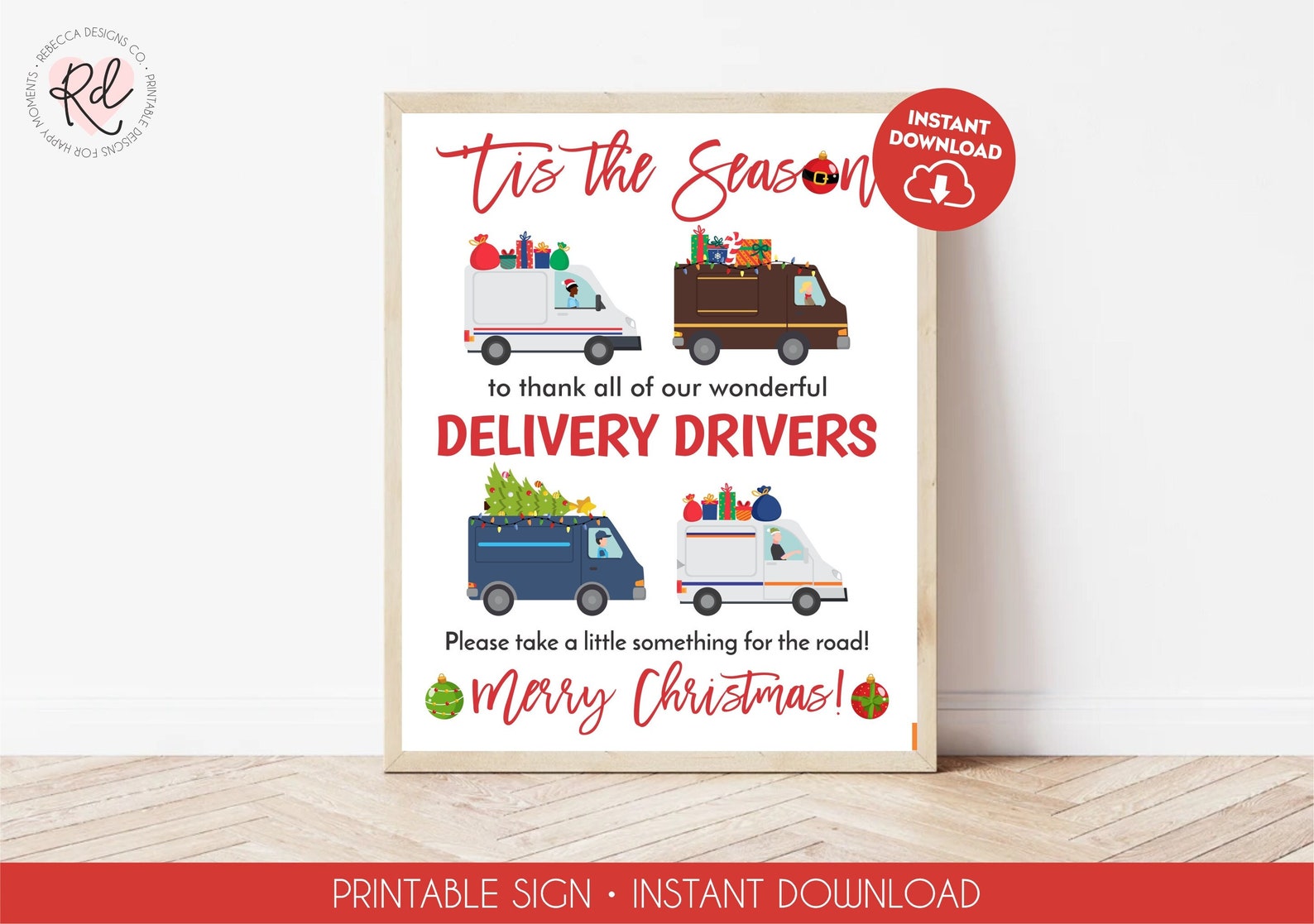 Delivery Driver Thank You Christmas Sign Snack & Drink Sign - Etsy