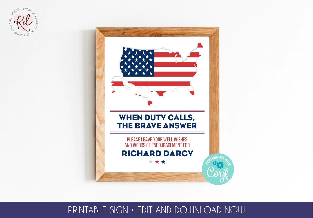 Military Party Sign Printable Deployment Party Sign Army Going Away ...