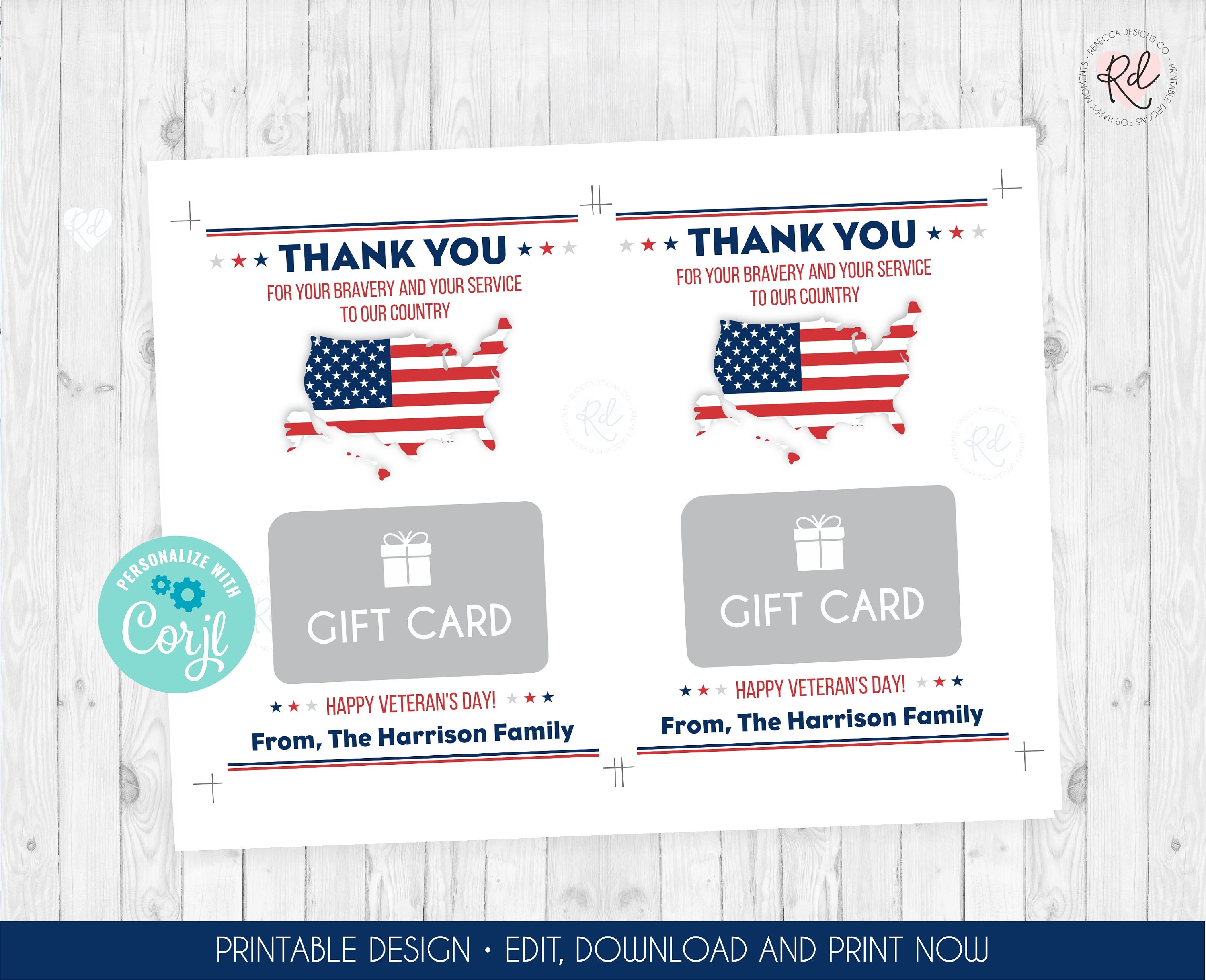 Veteran Gift Veteran Day Gift Veteran Appreciation Gift Card Holder ...