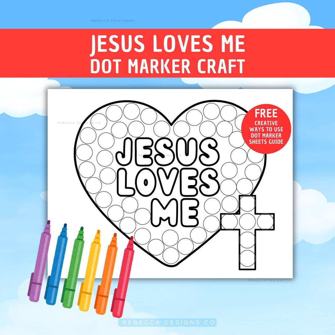 Valentine’s Day Dot Marker Page Jesus Loves Me Heart Dot Marker Craft ...