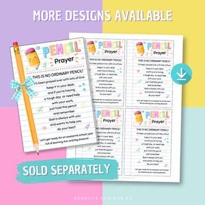 Pencil Prayer Tag Back to School Prayer Backpack Blessing Backpack ...