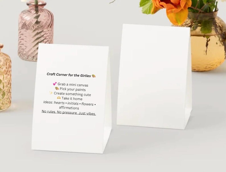 Editable Craft Corner Table Tent Sign | Printable Party Table Sign ...