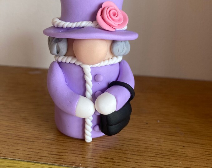 Queen Elizabeth Gonk Gnome, Handmade Clay Ornament, Commemorative ...