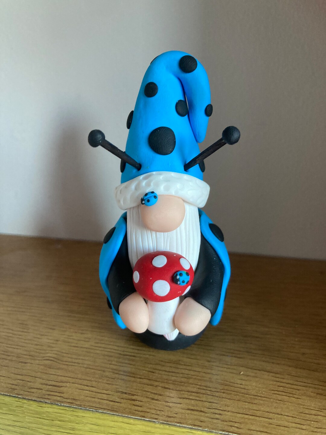 Ladybug Gonk Gnome Ladybird Handmade Clay Ornament Nisse - Etsy
