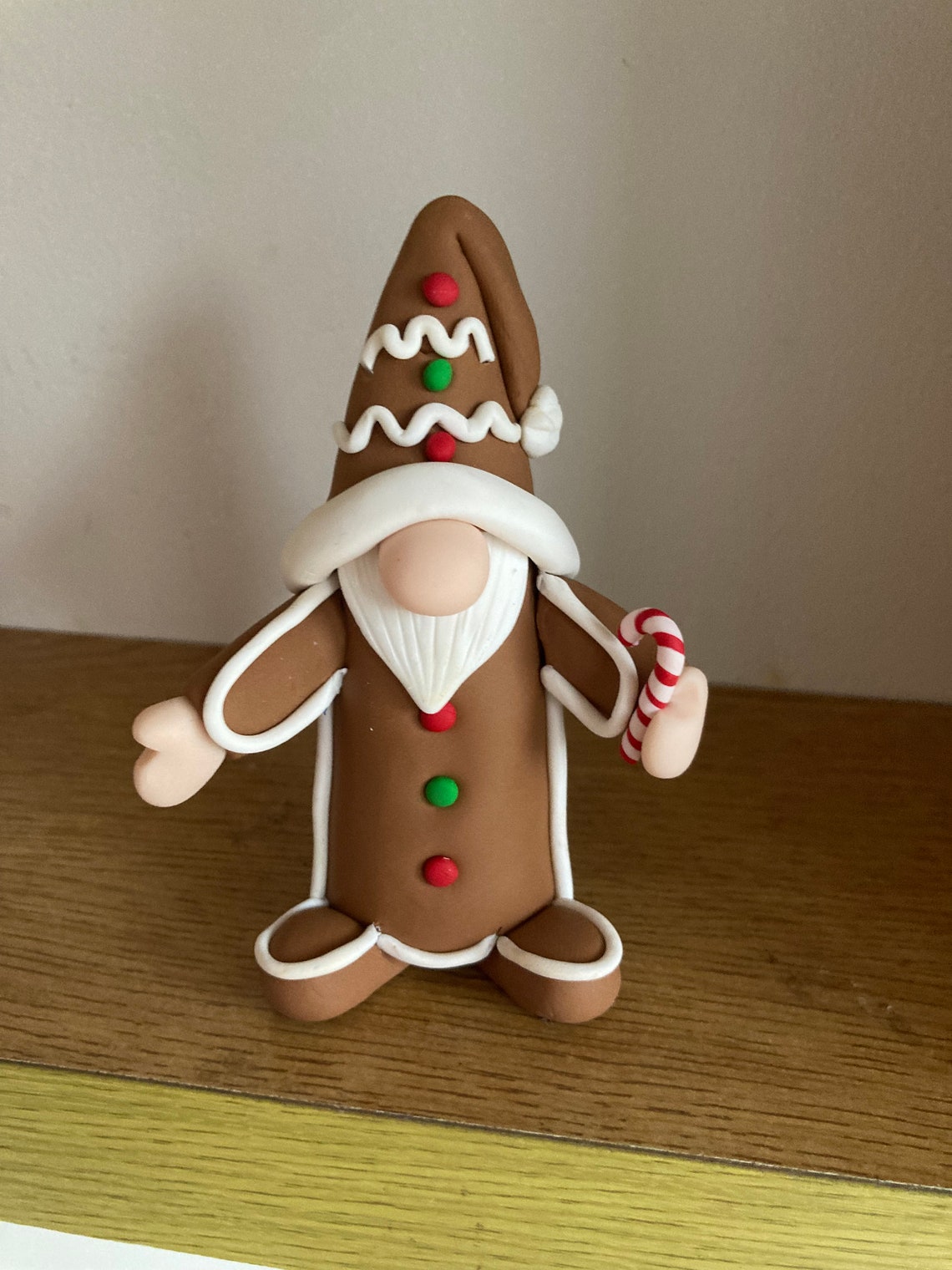 Gingerbread Gonk Gnome, Handmade Clay Ornament, Festive Decoration ...
