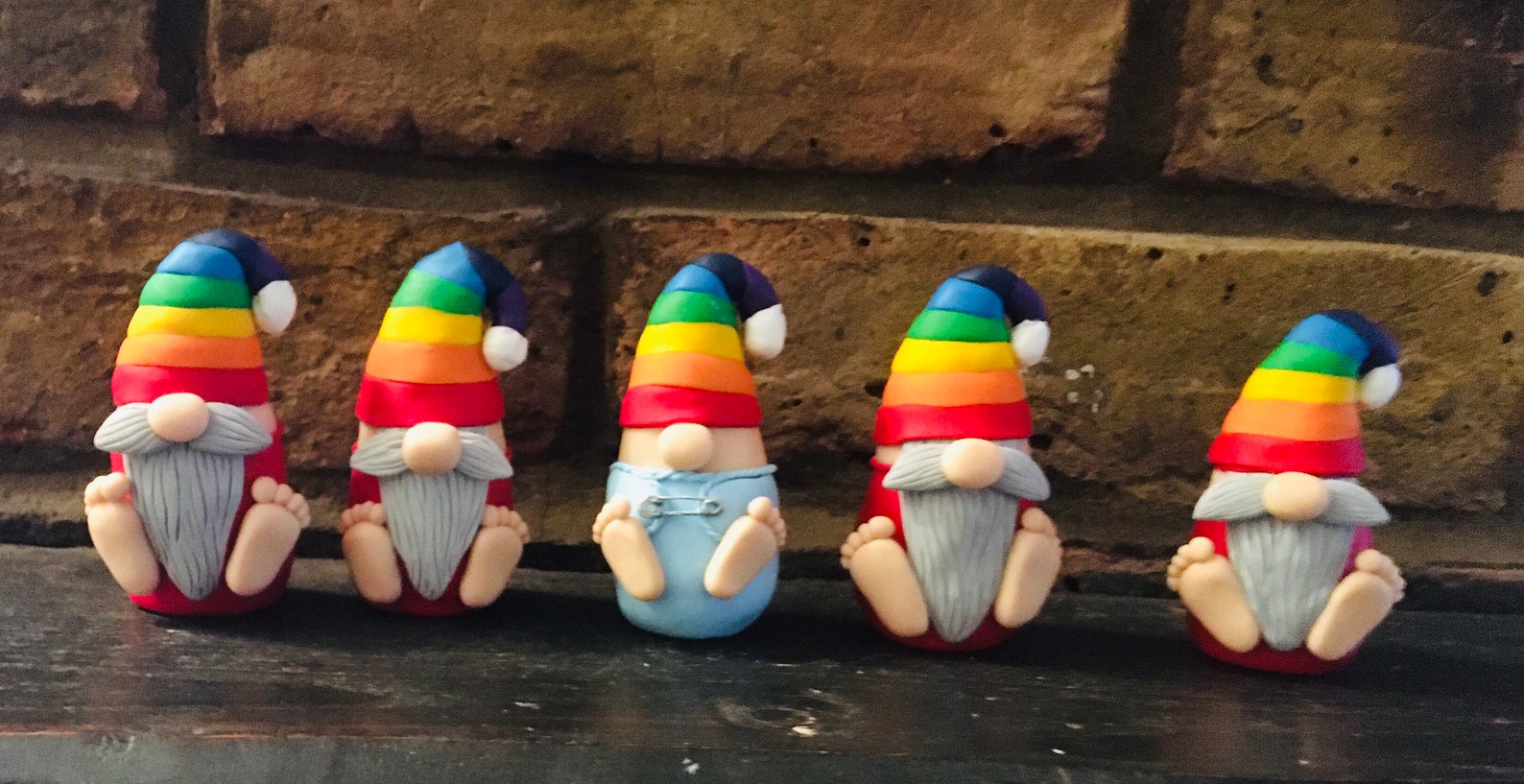 Pride Rainbow Gonk Gnome Scandinavian Nordic Handmade Clay - Etsy UK