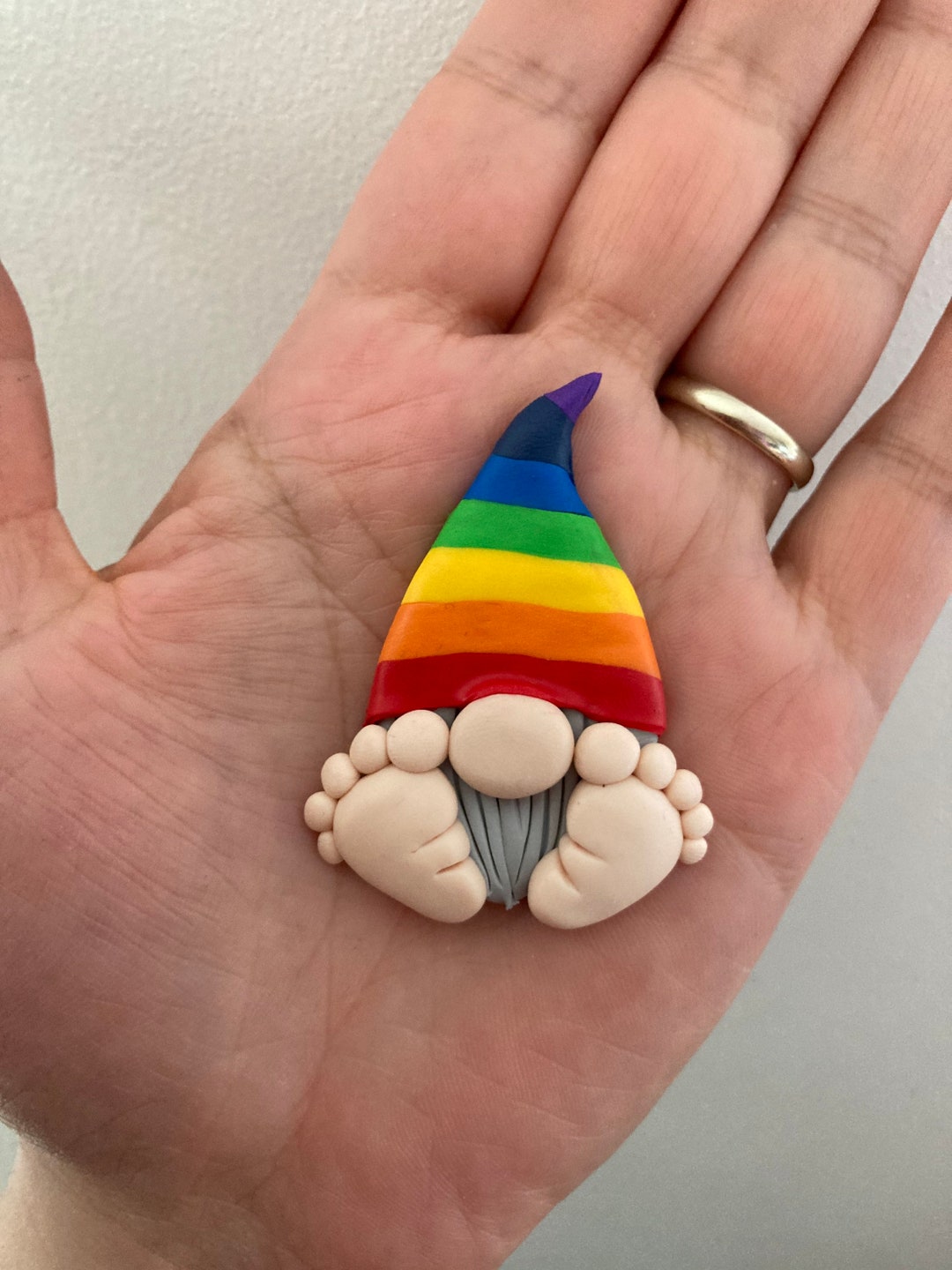 Rainbow Gonk Gnome, Choice of Key Chain, Magnet or Brooch, Gifts for ...