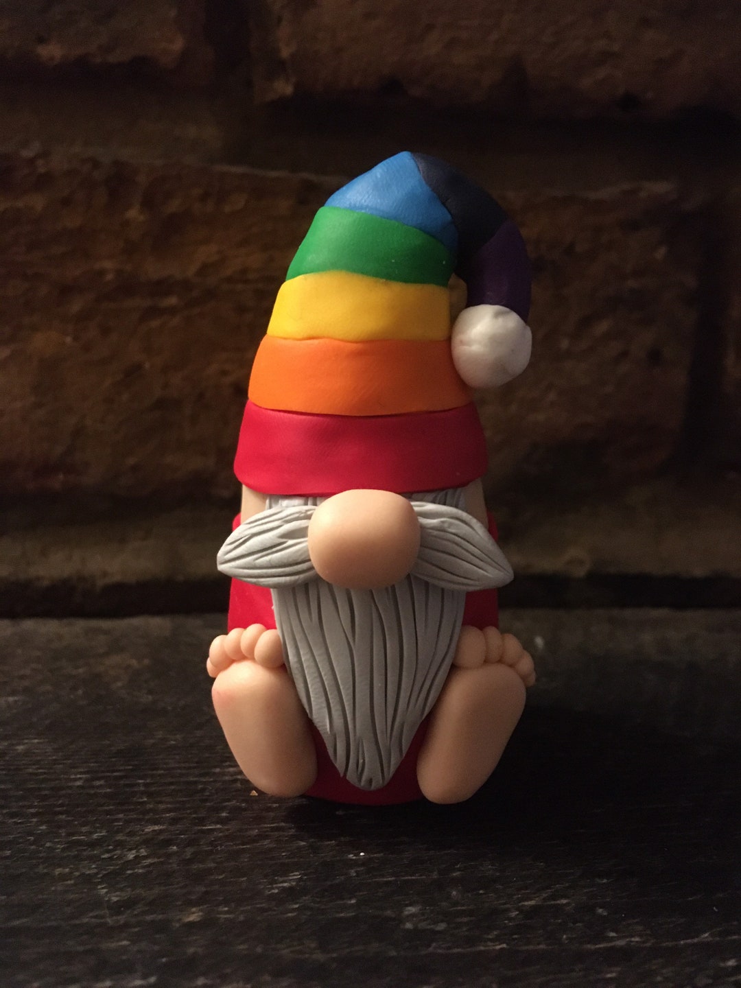 Pride Rainbow Gonk Gnome, Scandinavian Nordic Handmade Clay Ornament ...