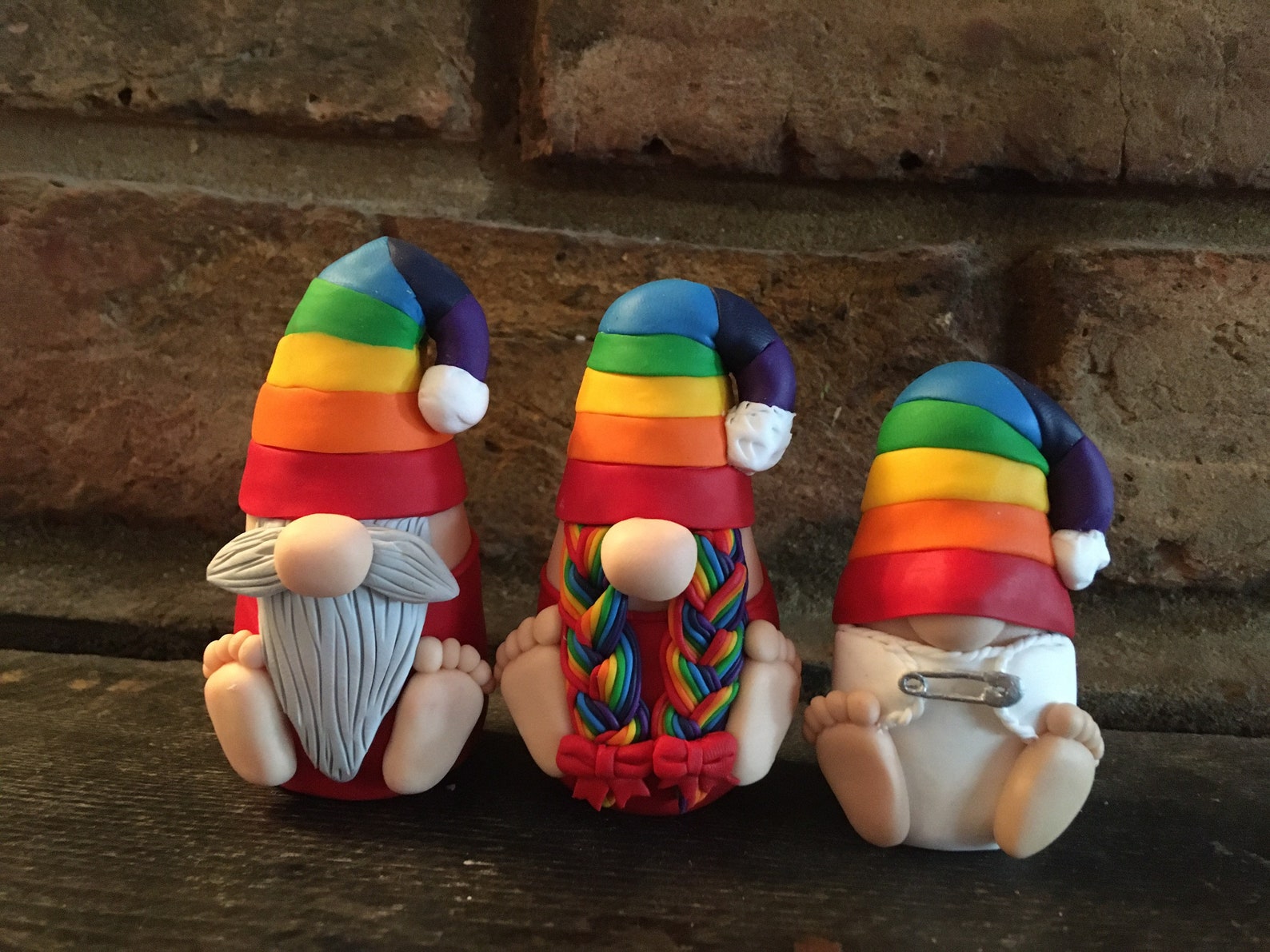 Baby Gonk Gnome Rainbow Nordic Nisse Handmade Clay Figure | Etsy