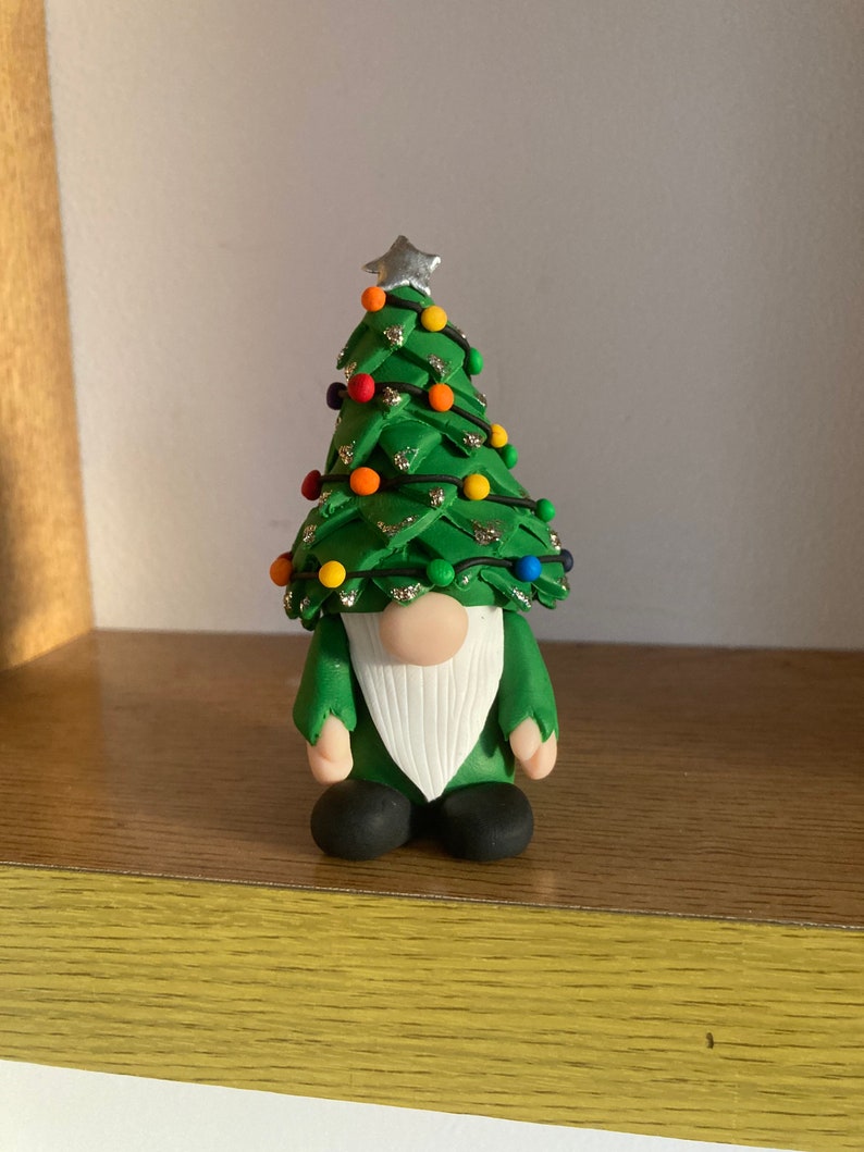 Christmas Tree Gonk Gnome, Handmade Clay Ornament, Xmas Gift Ideas ...