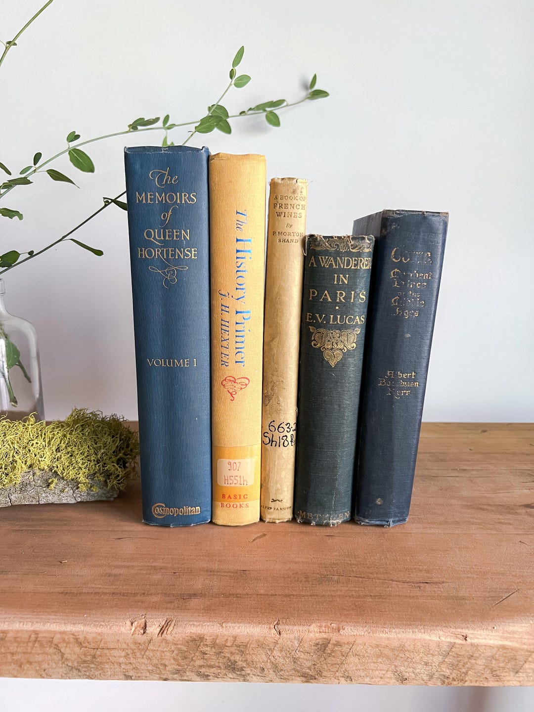 Vintage Blue and Yellow Book Collection, Antique Book Set- Timeless ...