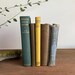 Vintage Blue Green and Yellow Books, Set of 5 Antique Books, Home Decor ...