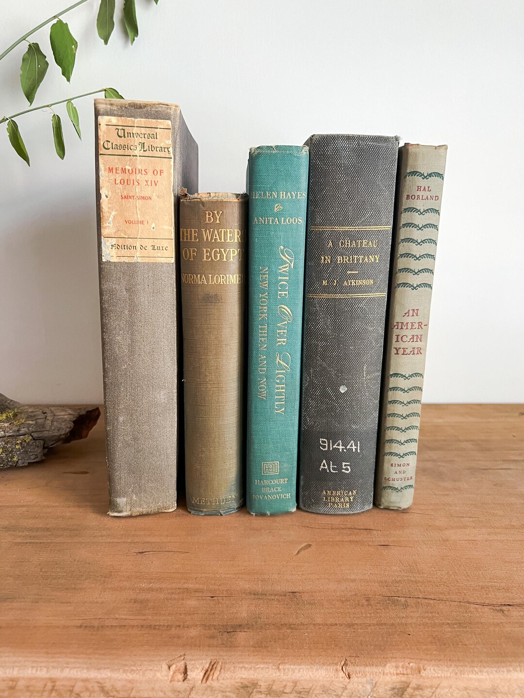 Vintage Green and Gray Book Collection, Antique Book Set, Rare ...