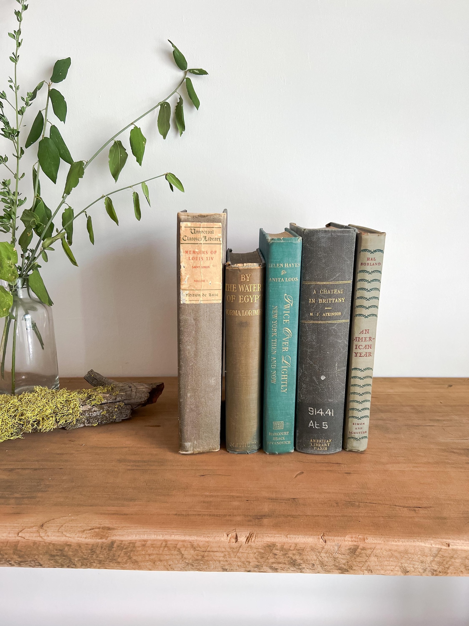 Vintage Green and Gray Book Collection, Antique Book Set, Rare ...