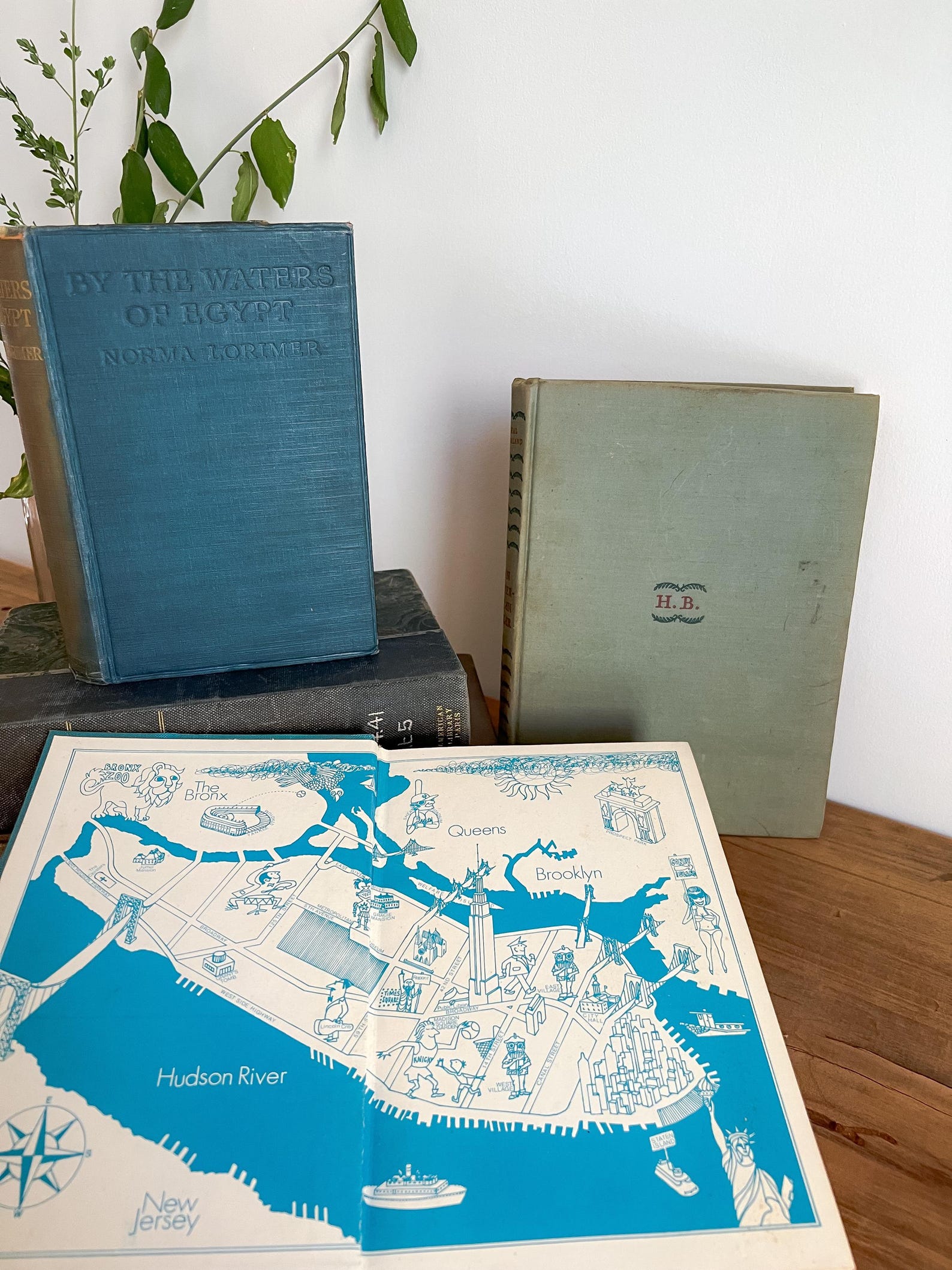 Vintage Green and Gray Book Collection, Antique Book Set, Rare ...