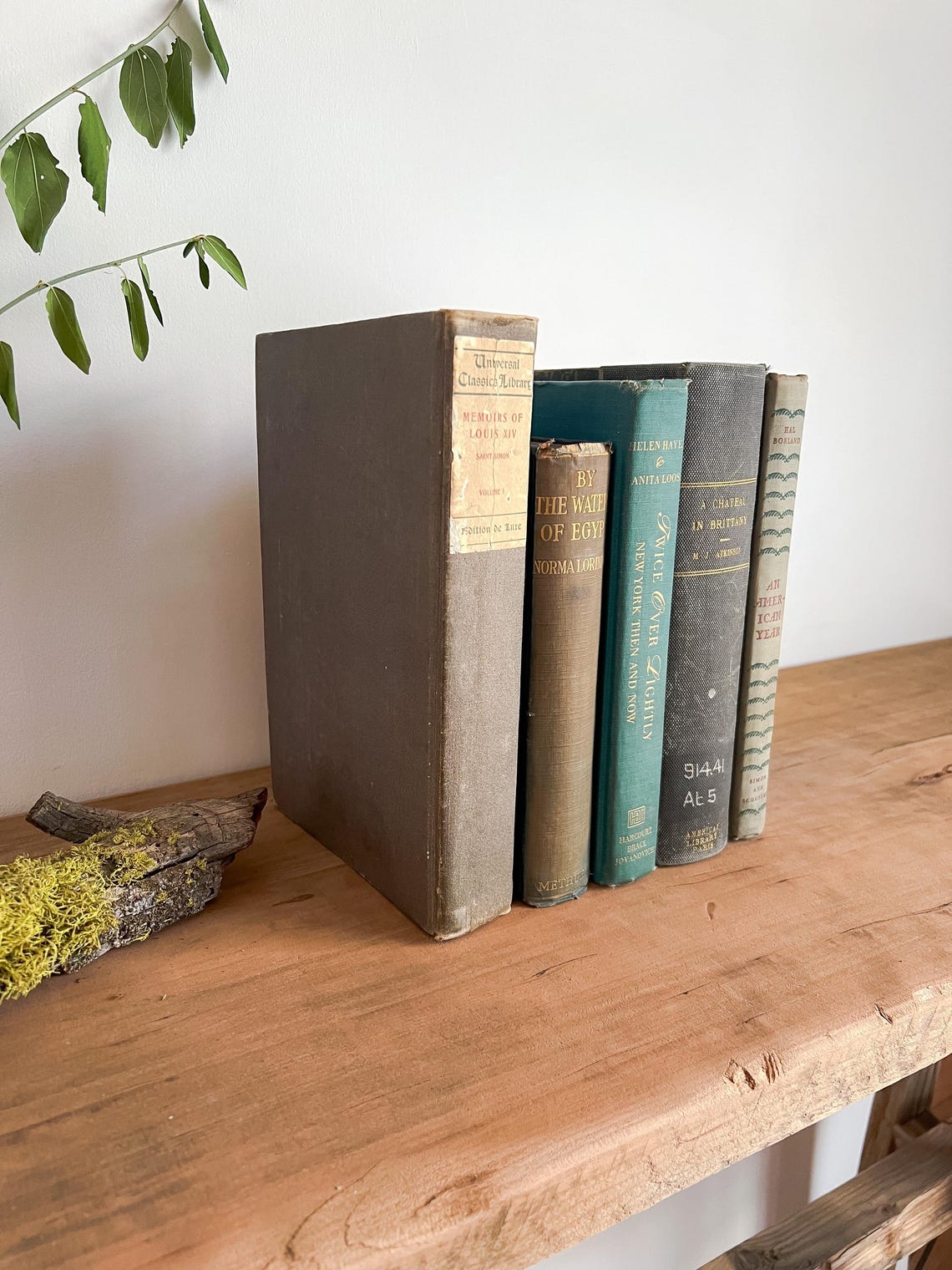 Vintage Green and Gray Book Collection, Antique Book Set, Rare ...