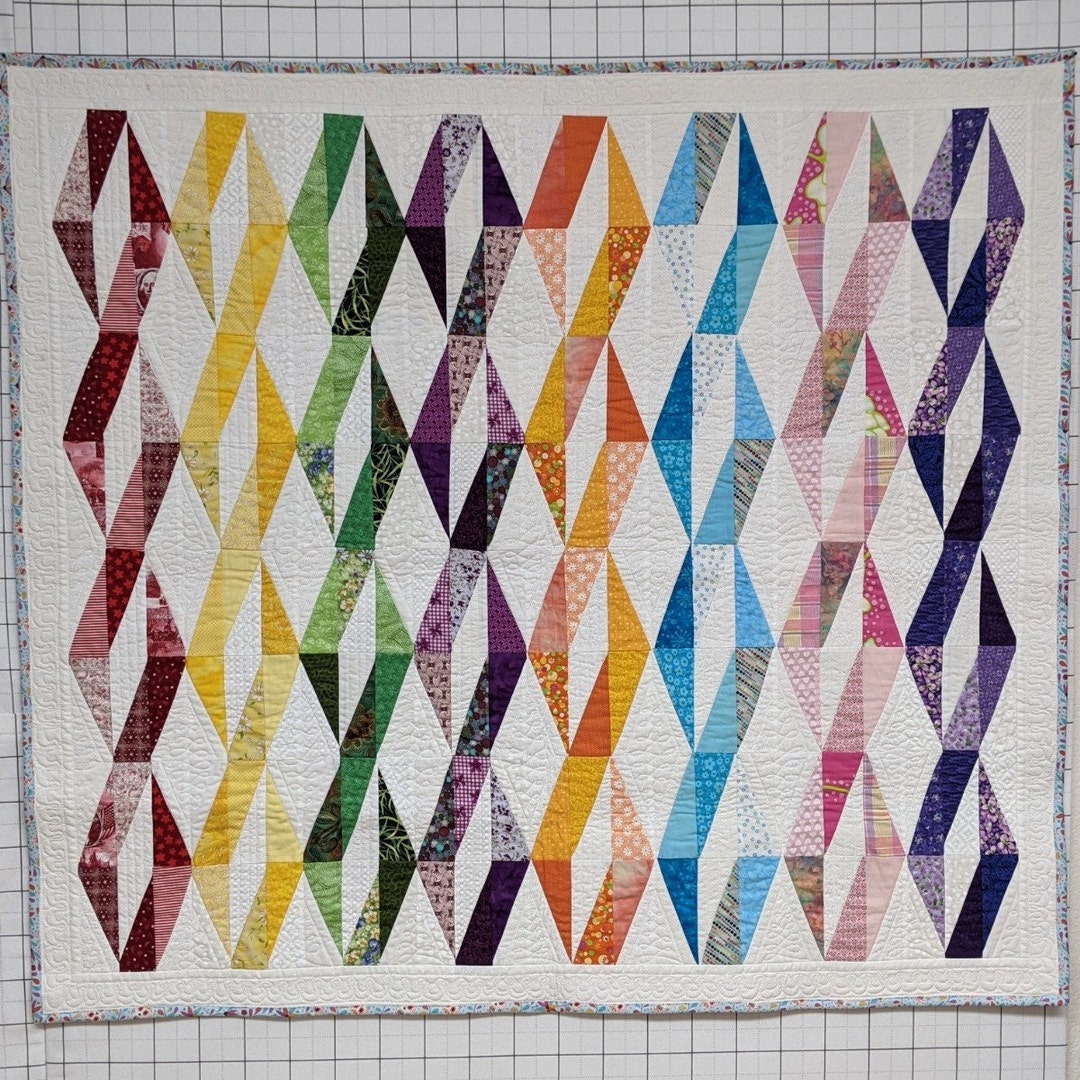 Twizzle Sticks, 49 X 44" Bright Colors Twisted Look Child's Quilt - Etsy