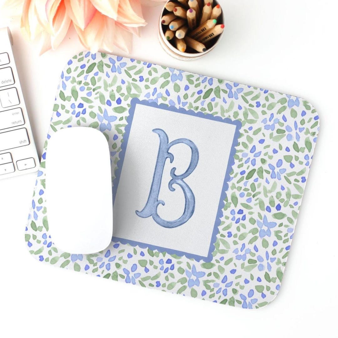 Personalized Initial Mouse Pad, Custom Mousepad, Co Worker Gift, Preppy ...
