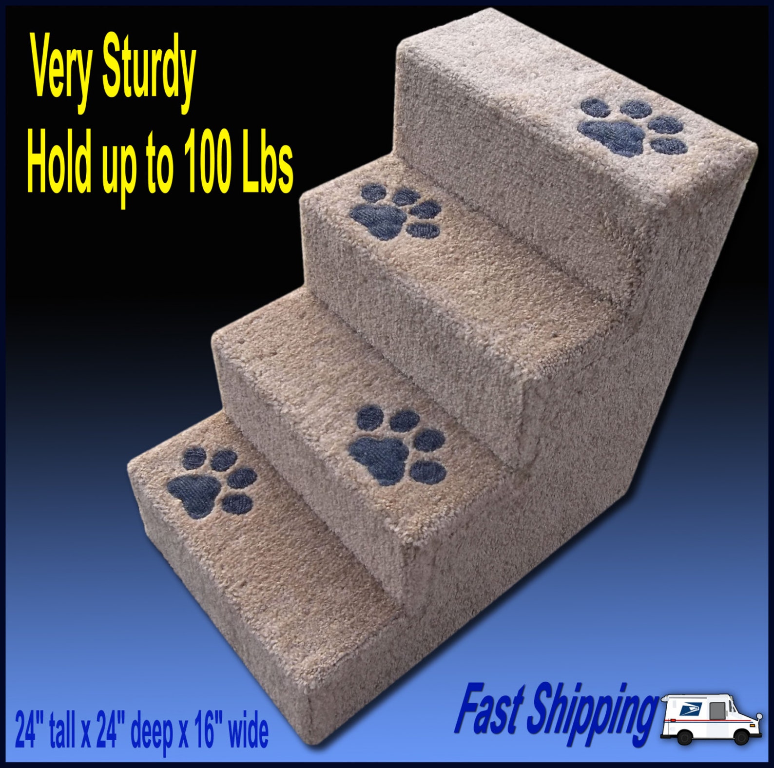 Sturdy Dog Steps 24'H with paw prints. Pet Furniture Dog | Etsy