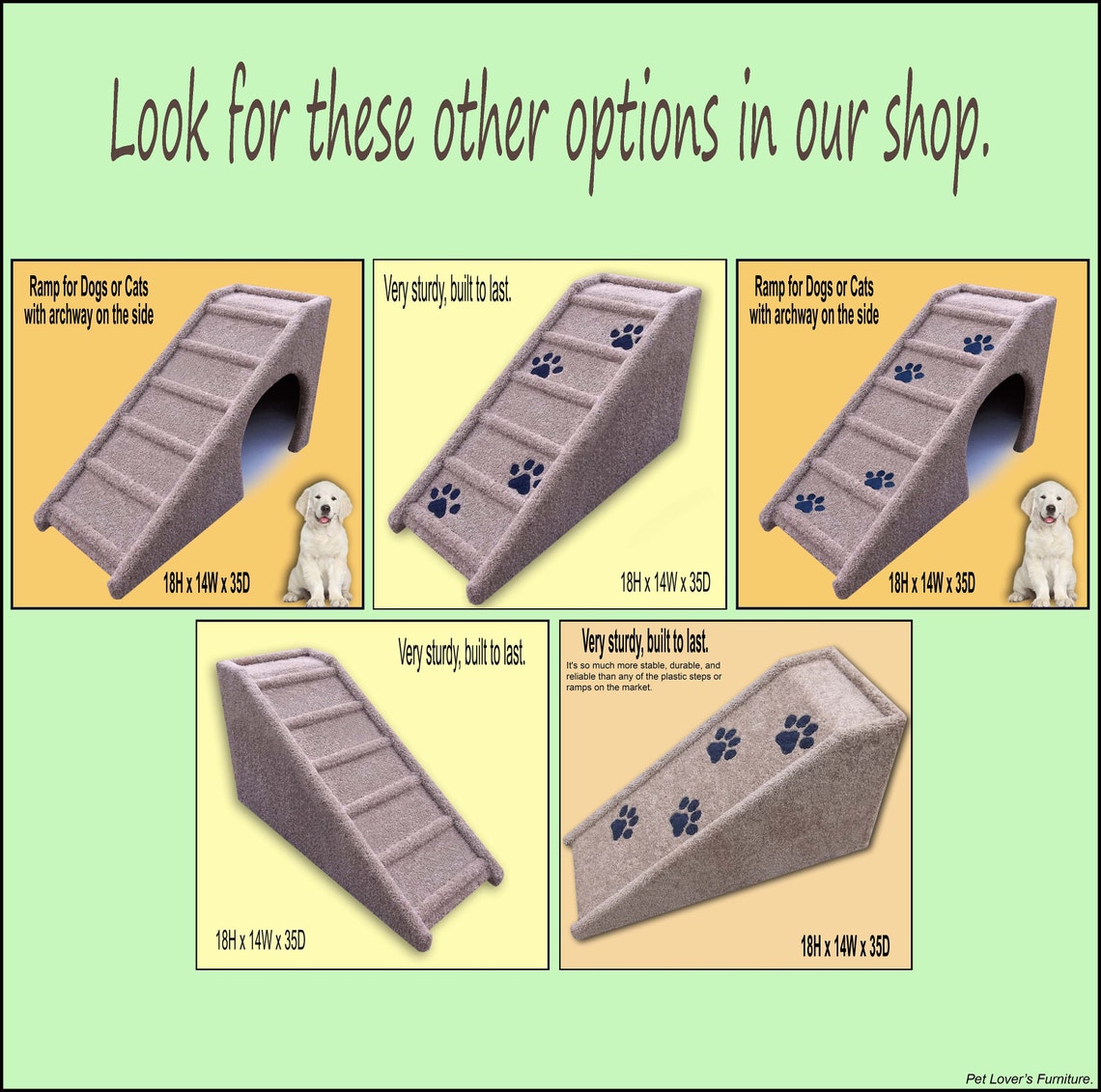 Pet Ramp With Inlaid Paw Prints. Dog Ramp 18hx14wx35d Dog - Etsy