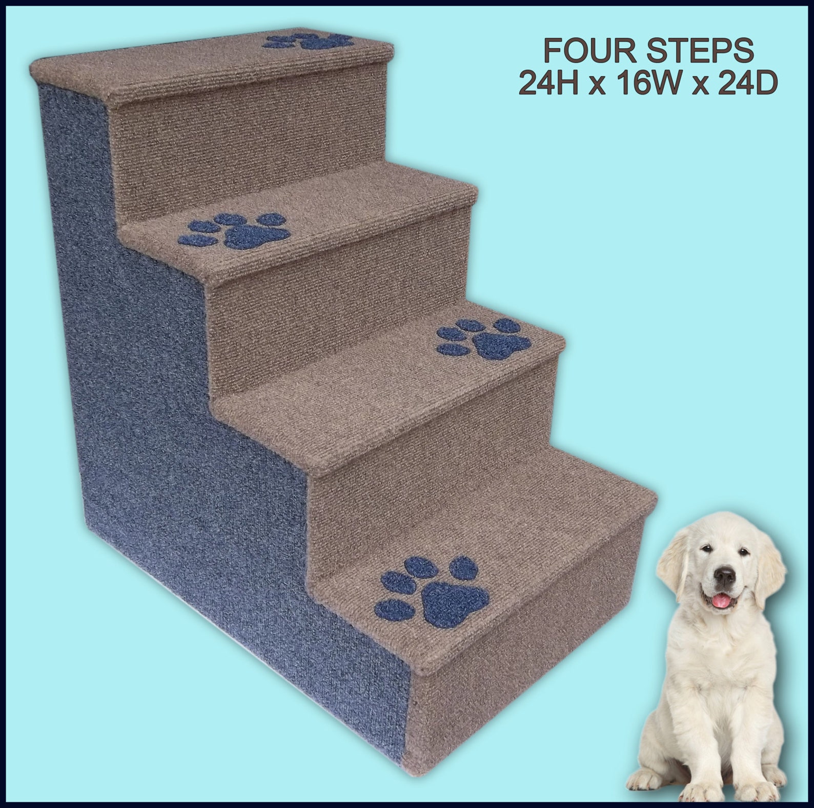 24 Inches Tall Wooden Dog Steps, Pet Stairs - Etsy