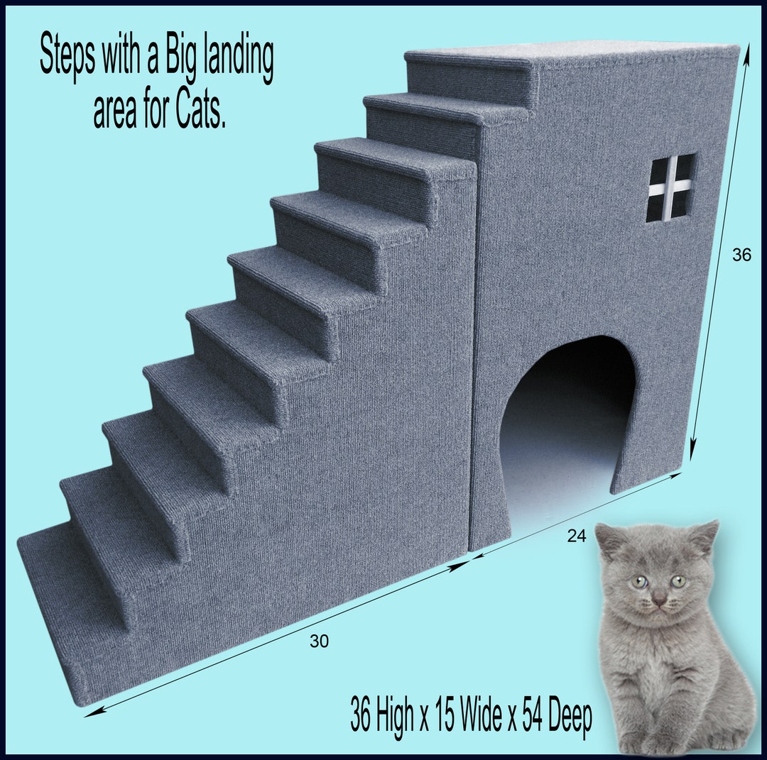 Pet Steps for Cats With Large Landing Area. 36hx15wx54d. Cat Steps in ...